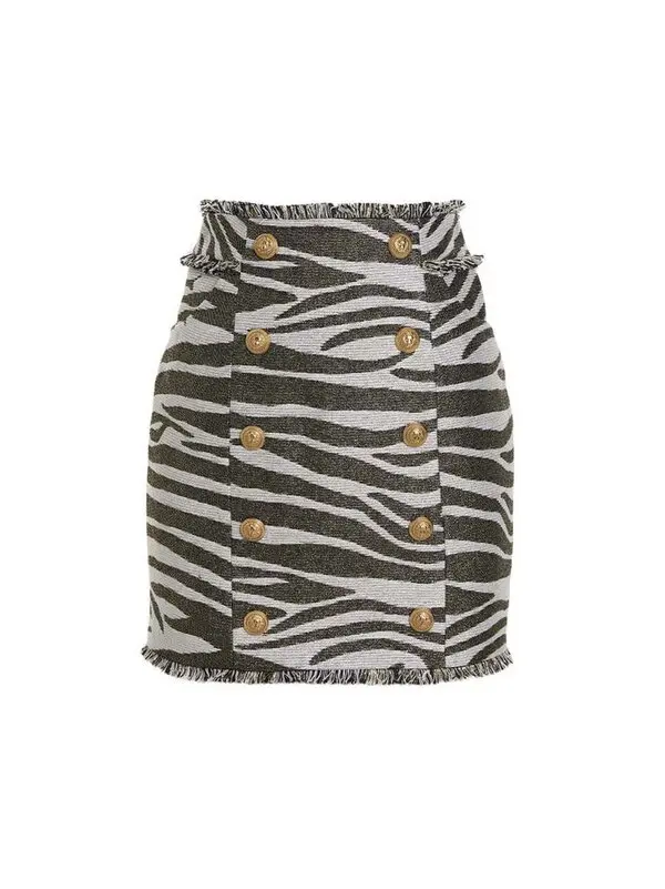 Balmain Lurex Zebra Skirt - Multicolor