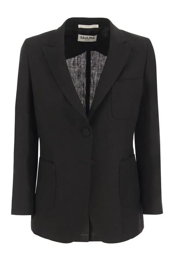 SAULINA Adelaide Linen Two-button Jacket