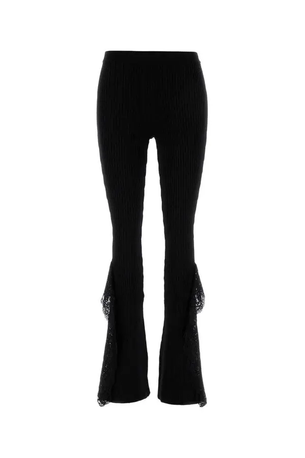 Blumarine Knit Flared Leg Pants - Black
