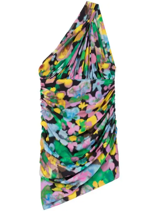 AZ FACTORY X LUTZ HUELLE Ava Floral-print One-shoulder Mini Dress - Multicolour