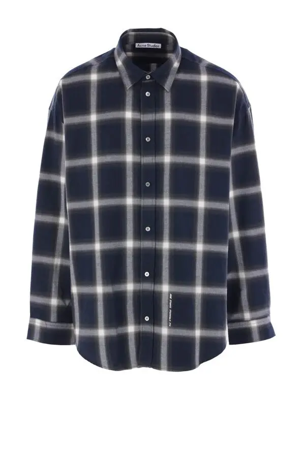 Acne Studios Checked Flannel Shirt - Navy Multi