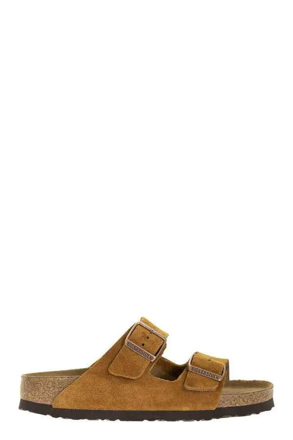BIRKENSTOCK Arizona Suede Leather Slippers - Mink