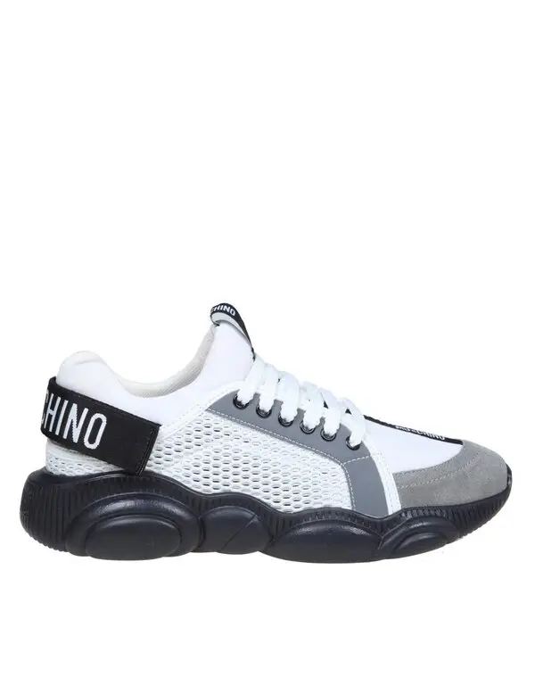 Buy Moschino Sneakers In Leather And Suede Fabric - White Mix At 33% ...