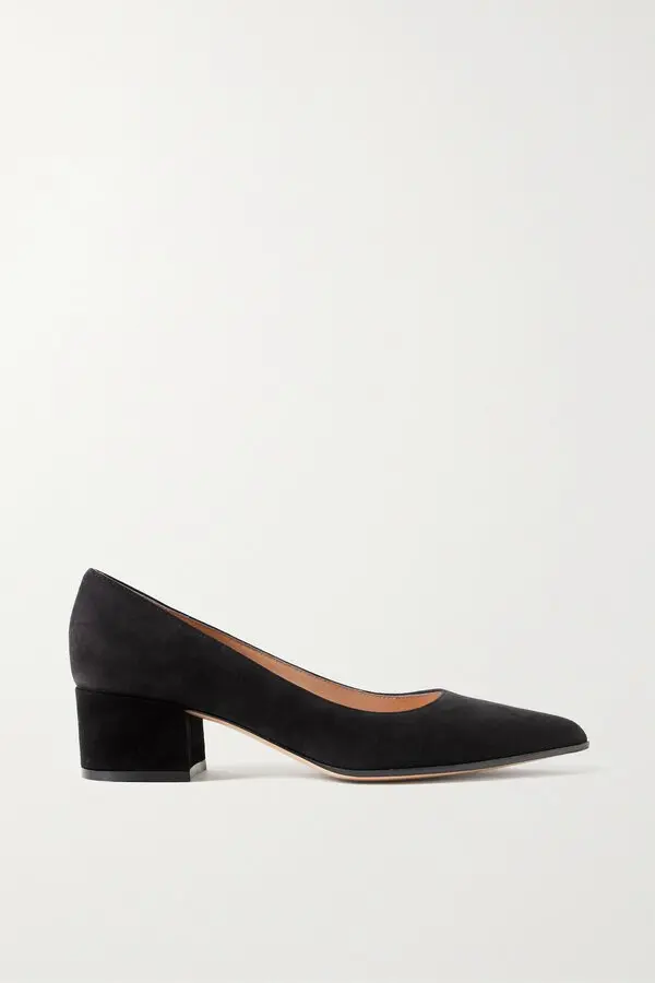 GIANVITO ROSSI Piper 45 Suede Pumps - Black