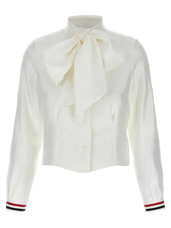 Thom Browne Silk Shirt With Grosgrain Cuffs