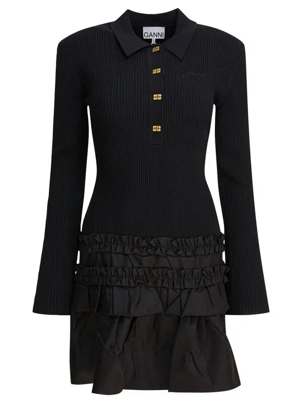 GANNI Flared Knit Dress