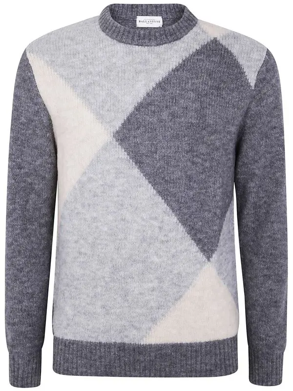BALLANTYNE R Neck Pullover - Grey