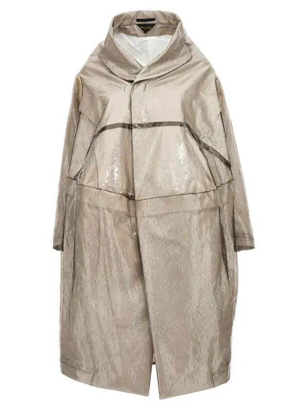 Comme Des Garçons Oversize Texture Trench Coat - Gray