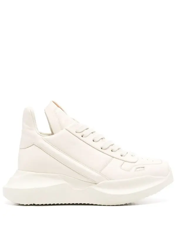 Rick Owens Geth Runner Leather Sneakers - White