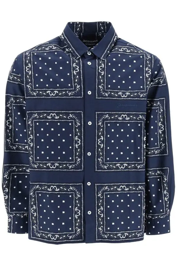 Jacquemus La Chemise Baou' Paisley Printed Shirt In Blue 39% Off