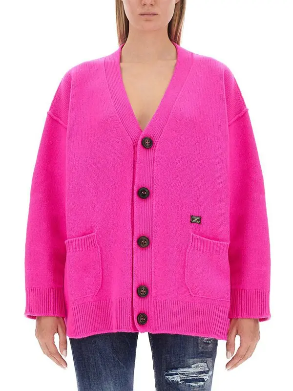 Buy Dsquared2 Wool Cardigan - Fuchsia At 33% Off | Editorialist