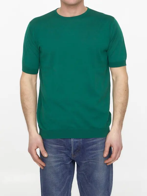 John Smedley Emerald Cotton Jumper - Green
