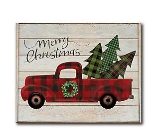 COURTSIDE MARKET Red Truck Buffalo Checked 16x2 0 Canvas Art