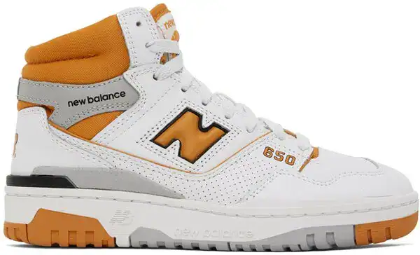 New Balance 650 High-Top Sneakers - White/Canyon - 70% Off | Editorialist
