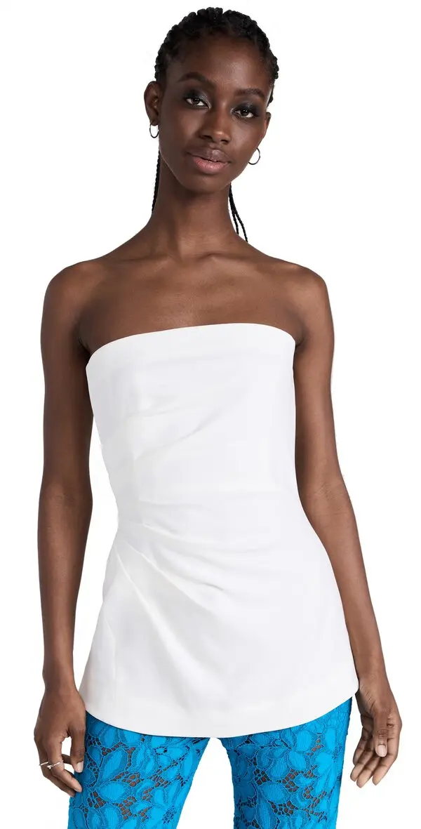 Proenza Schouler Matte Viscose Crepe Strapless Top - White