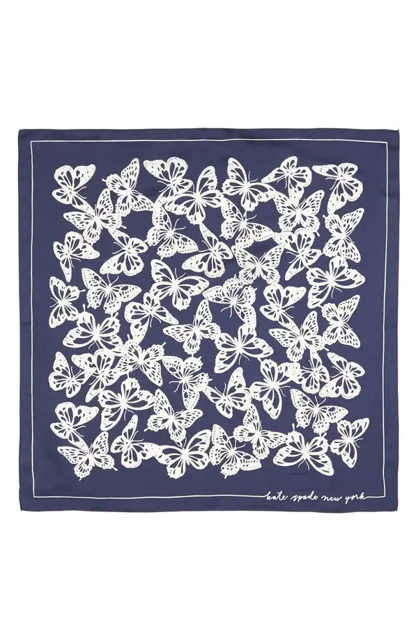 Kate Spade New York Spring Flight Silk Bandana Scarf - Squid Ink ...