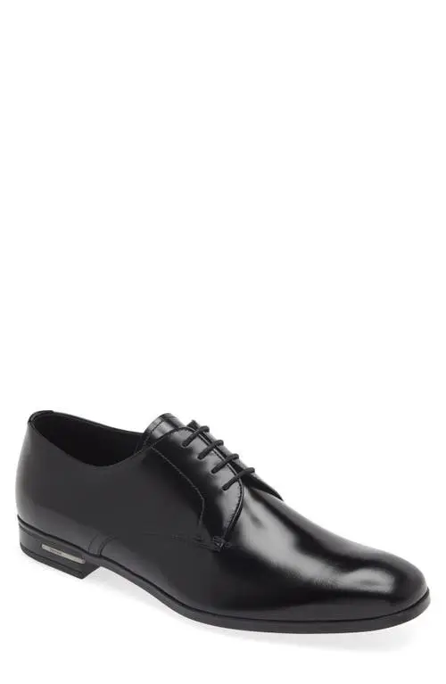 Prada Spazzolato Leather Derby - Nero