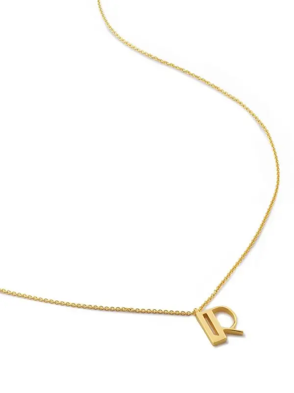 Monica Vinader 18kt Vermeil Letter R Pendant Necklace - Gold