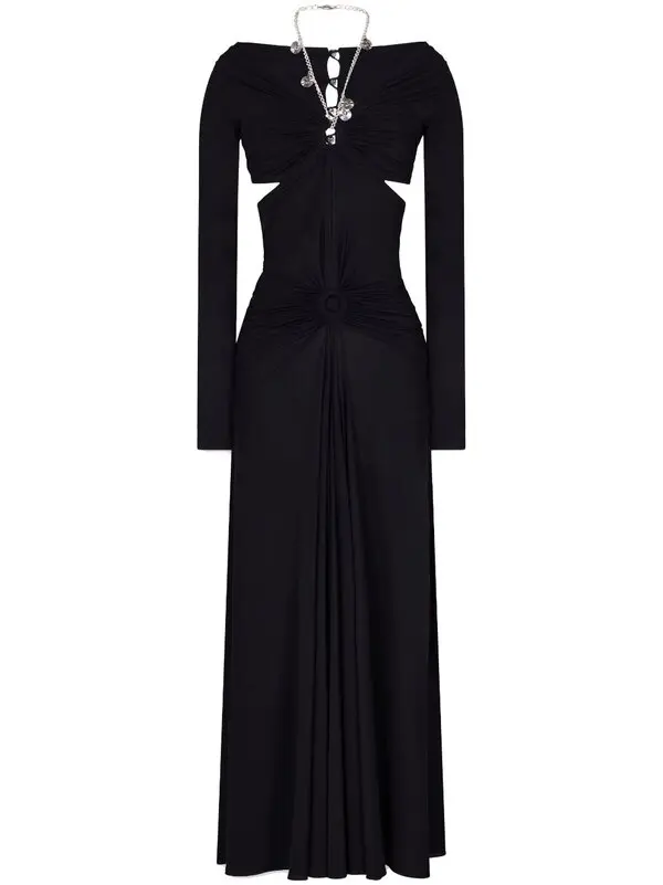 Rabanne Chain-detail Draped Long Dress