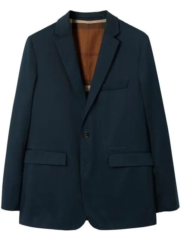 Burberry Notched-collar Cotton Tailored Blazer