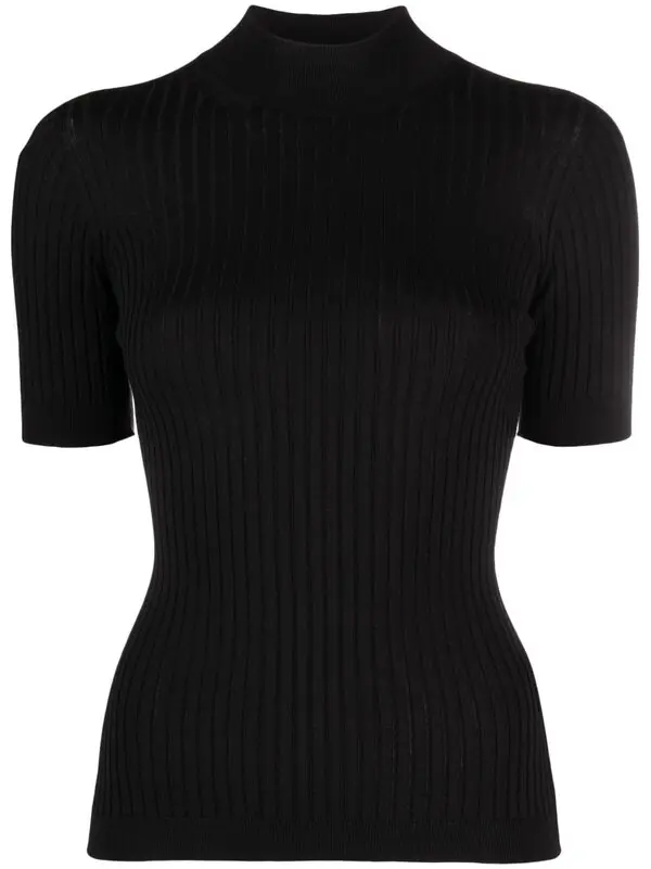 Versace Ribbed Knit Top - Black