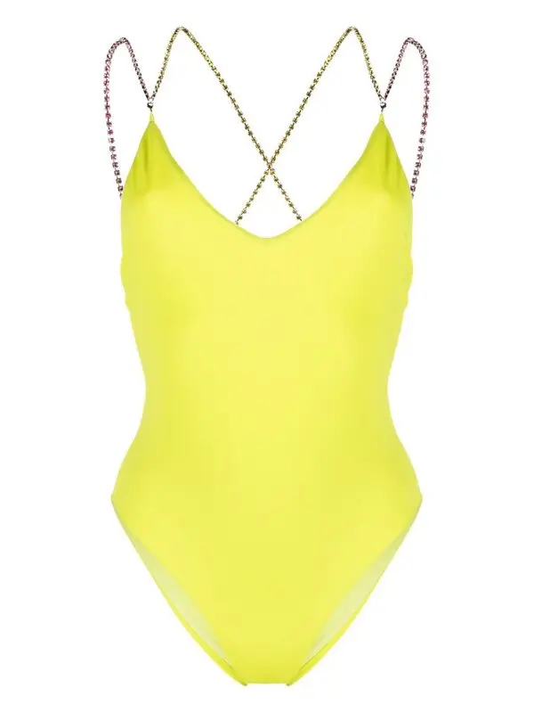 Gcds Crystal-strap Swimsuit - Green