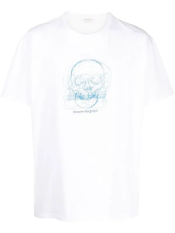 Alexander McQueen Skull-print Cotton T-shirt - White