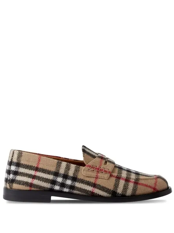 Burberry Check Wool Loafers