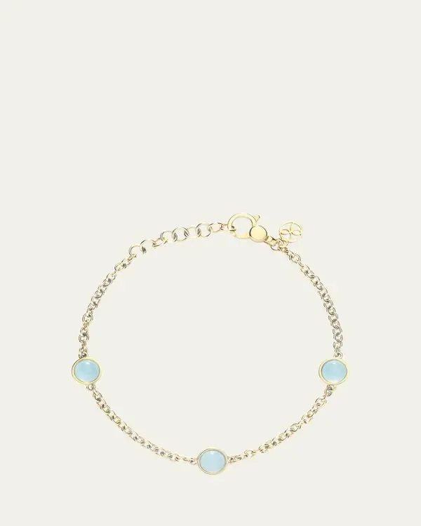 L. KLEIN 18k Gold Aquamarine Chain Bracelet