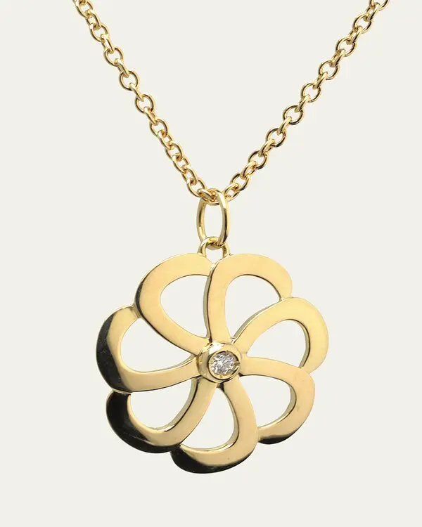 L. KLEIN 18k Flora Diamond Pendant Necklace - Gold