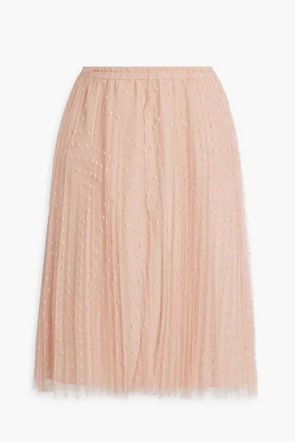 Red Valentino Pleated Point D'esprit Skirt
