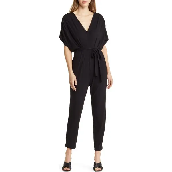Fraiche By J Pleated Knit Jumpsuit - Black