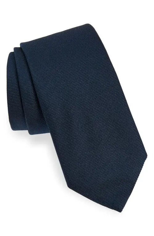 Hugo Boss Solid Silk Tie - Navy