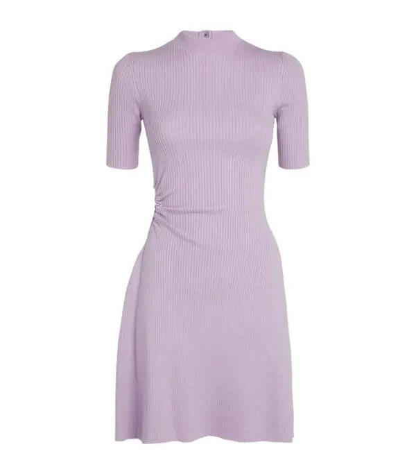 strapless open back dress Chloe Violet Silver Metallic V-Neck Sweater Knit Mini Dress – The Closet  New York