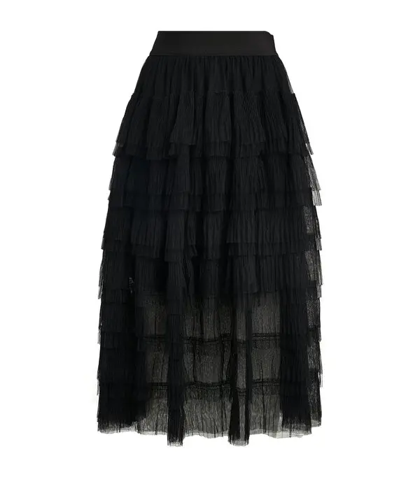 Maje Semi-sheer Midi Skirt