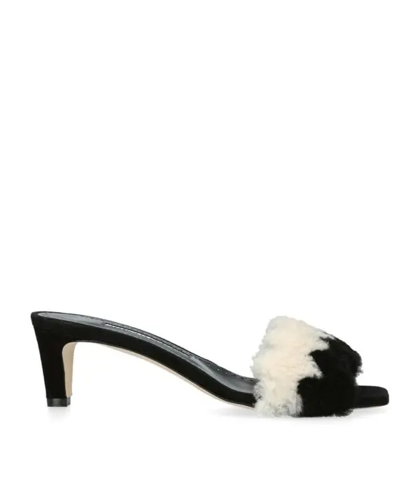 Manolo Blahnik Leather Baylie Mules 50 In Black - 52% Off