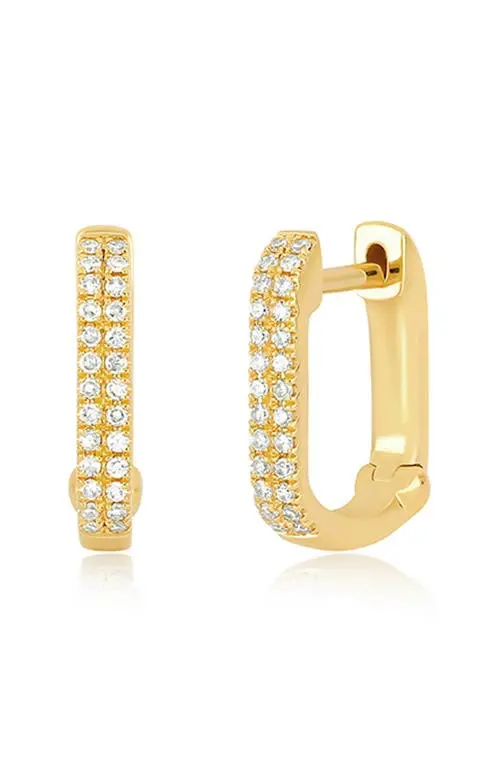 Ef Collection Mini Lola Diamond Huggie Hoop Earrings - 14k Yellow Gold
