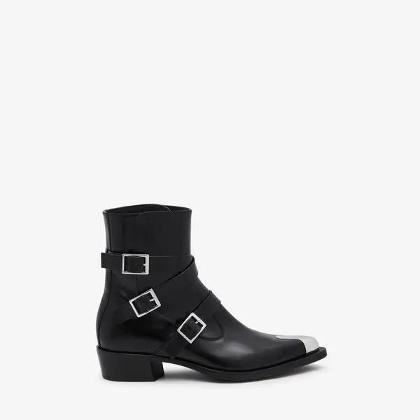 Alexander Mcqueen Punk Triple Strap Boot - Black | Editorialist
