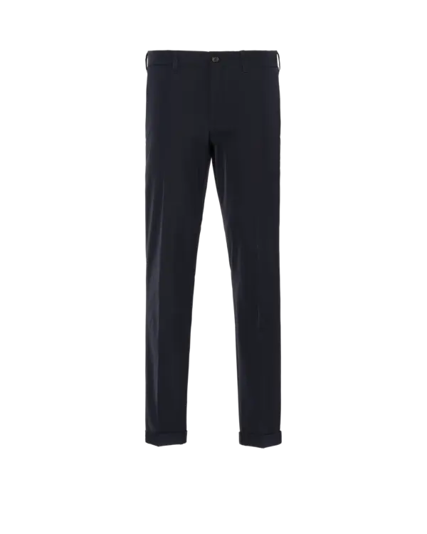 Prada Light Stretch Techno Fabric Trousers - Navy