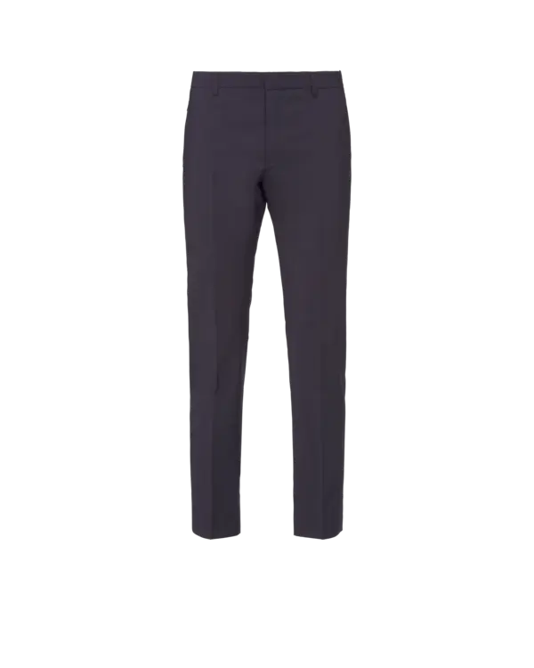 Prada Light Stretch Wool Trousers - Navy