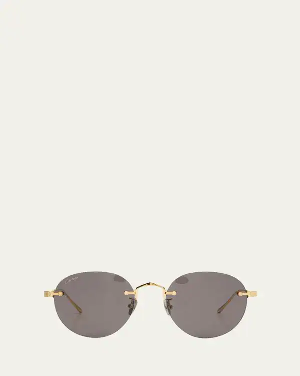 Cartier Round Rimless Sunglasses In Gold | Editorialist