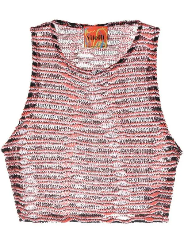 VITELLI Wave Jacquard Crop Top - J12 Scarlet Blend
