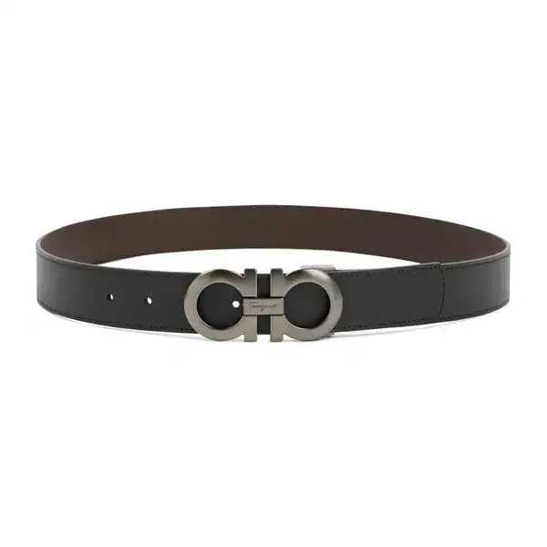 Buy FERRAGAMO Salvatore Gancini Leather Belt - Black At 33% Off ...