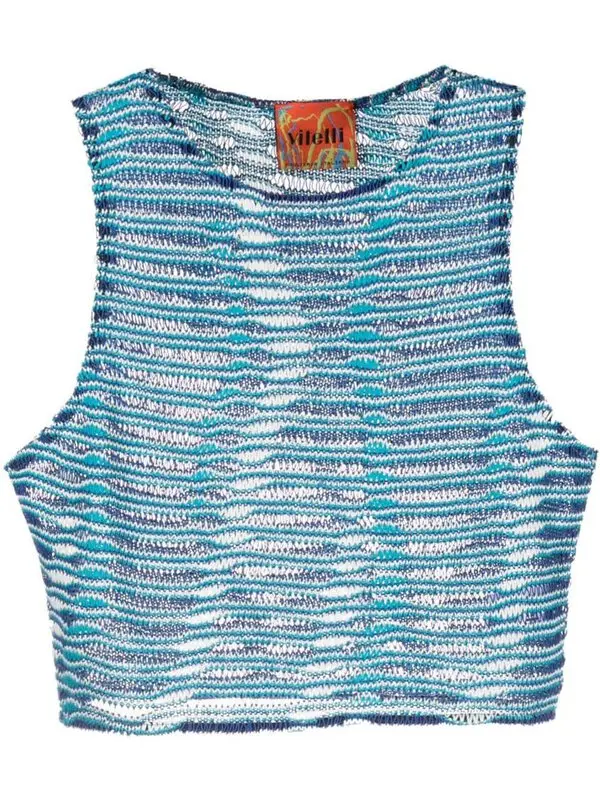 VITELLI Wave Jacquard Crop Top - J11 Azul Blend