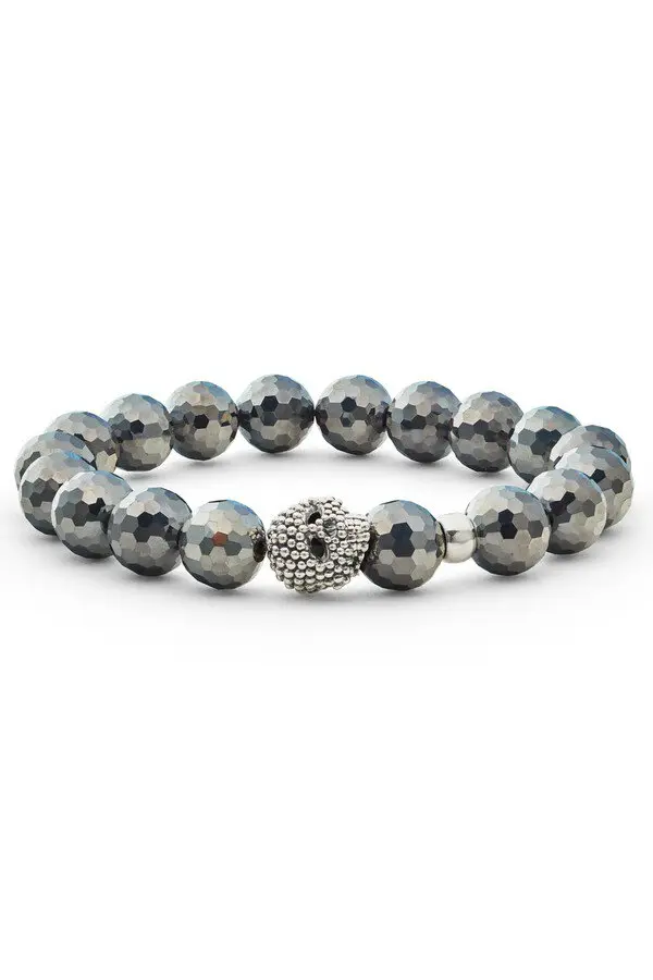 Lagos Signature Caviar Terahertz Skull Bracelet