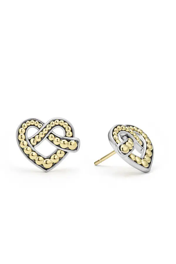 Lagos Beloved Two-tone Heart Stud Earrings