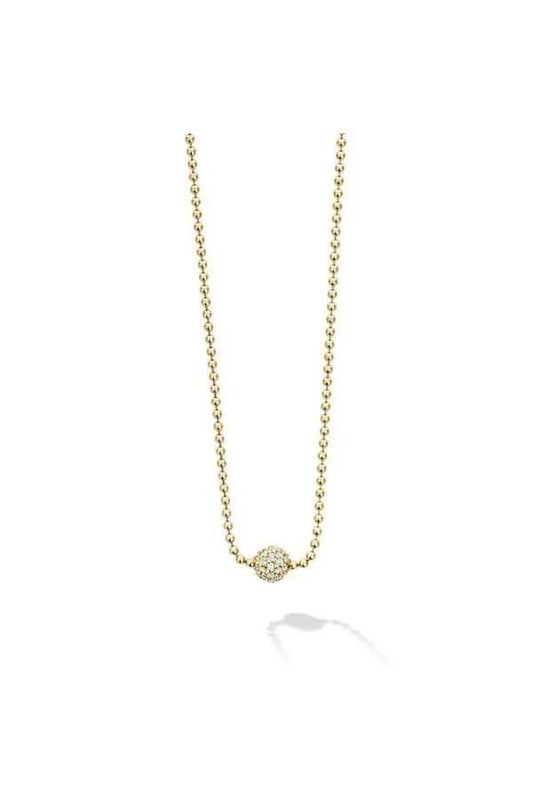 Lagos Covet And Diamond Sphere Necklace