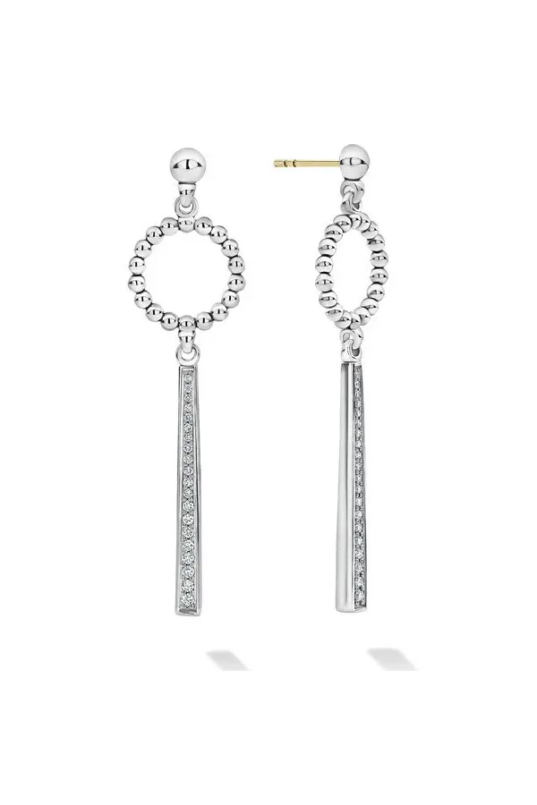 Lagos Caviar Spark Diamond Drop Earrings - Gold