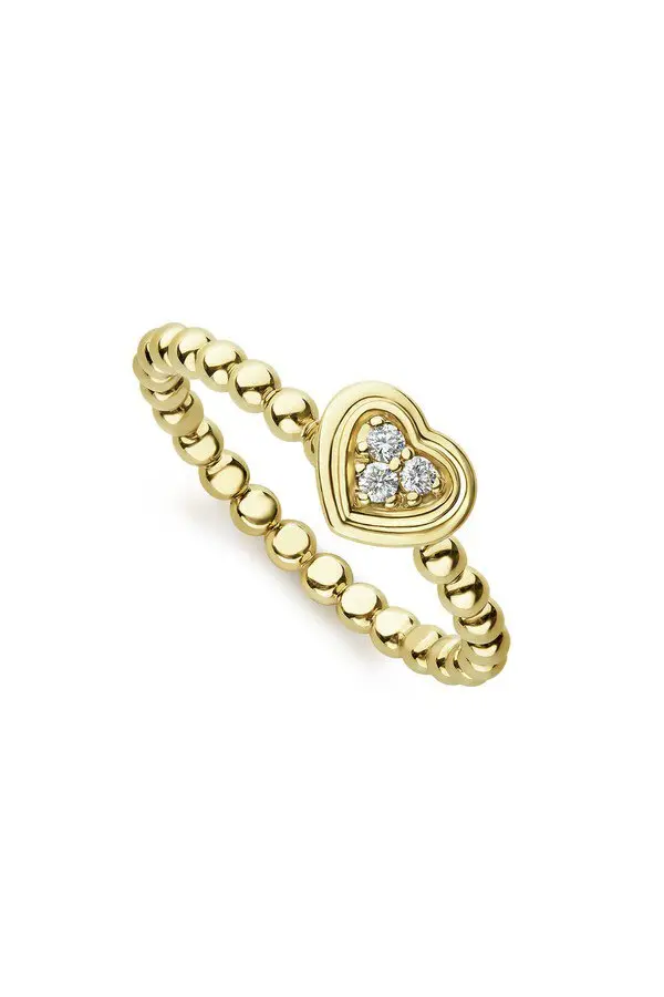 Lagos Caviar 18k Heart Diamond Ring