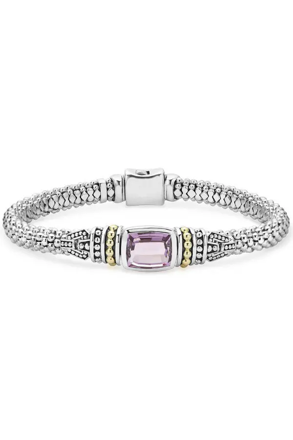 Lagos Caviar Color Amethyst Caviar Bracelet Gold Editorialist